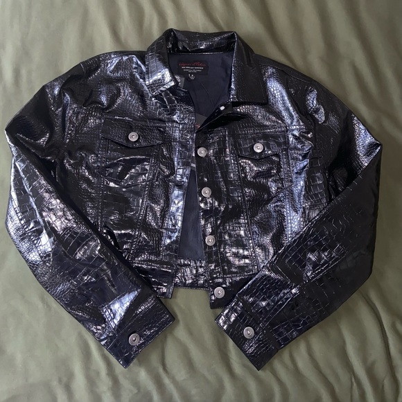 Liquor N Poker | Jackets & Coats | Croc Vinyl Jacket | Poshmark